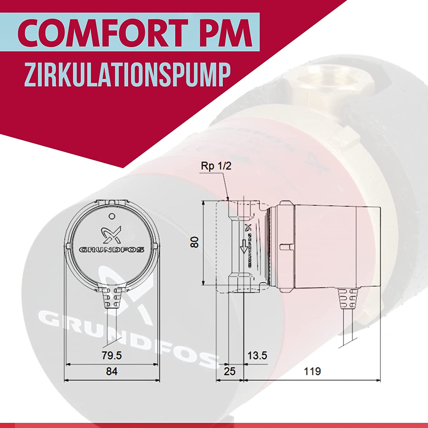 Pompa Recirculare, Up 15 14b pm, Grundfos Acm, 97916771 - eMAG.ro