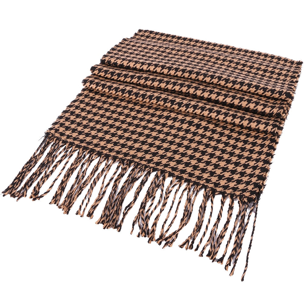 Fular cu imprimeu picior de cocos, pentru perioada rece, cu franjuri ...