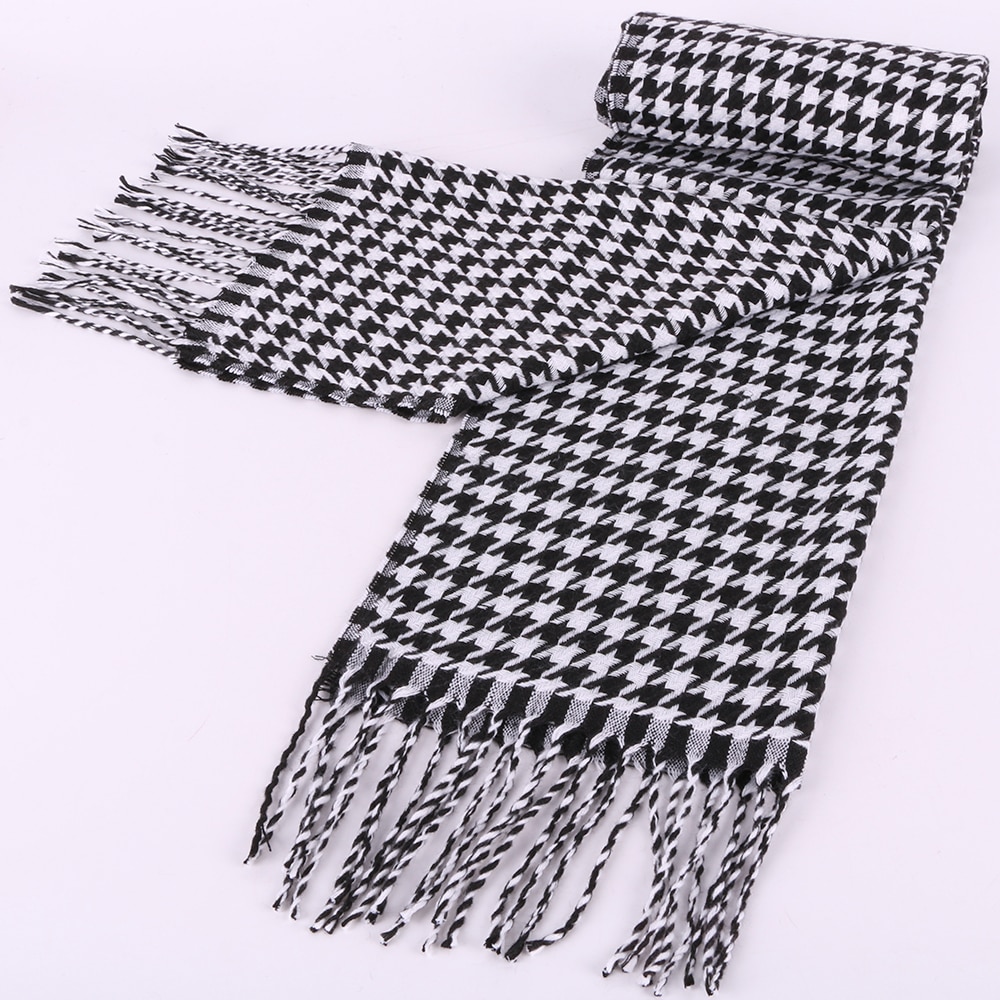 Fular cu imprimeu picior de cocos, pentru perioada rece, cu franjuri ...