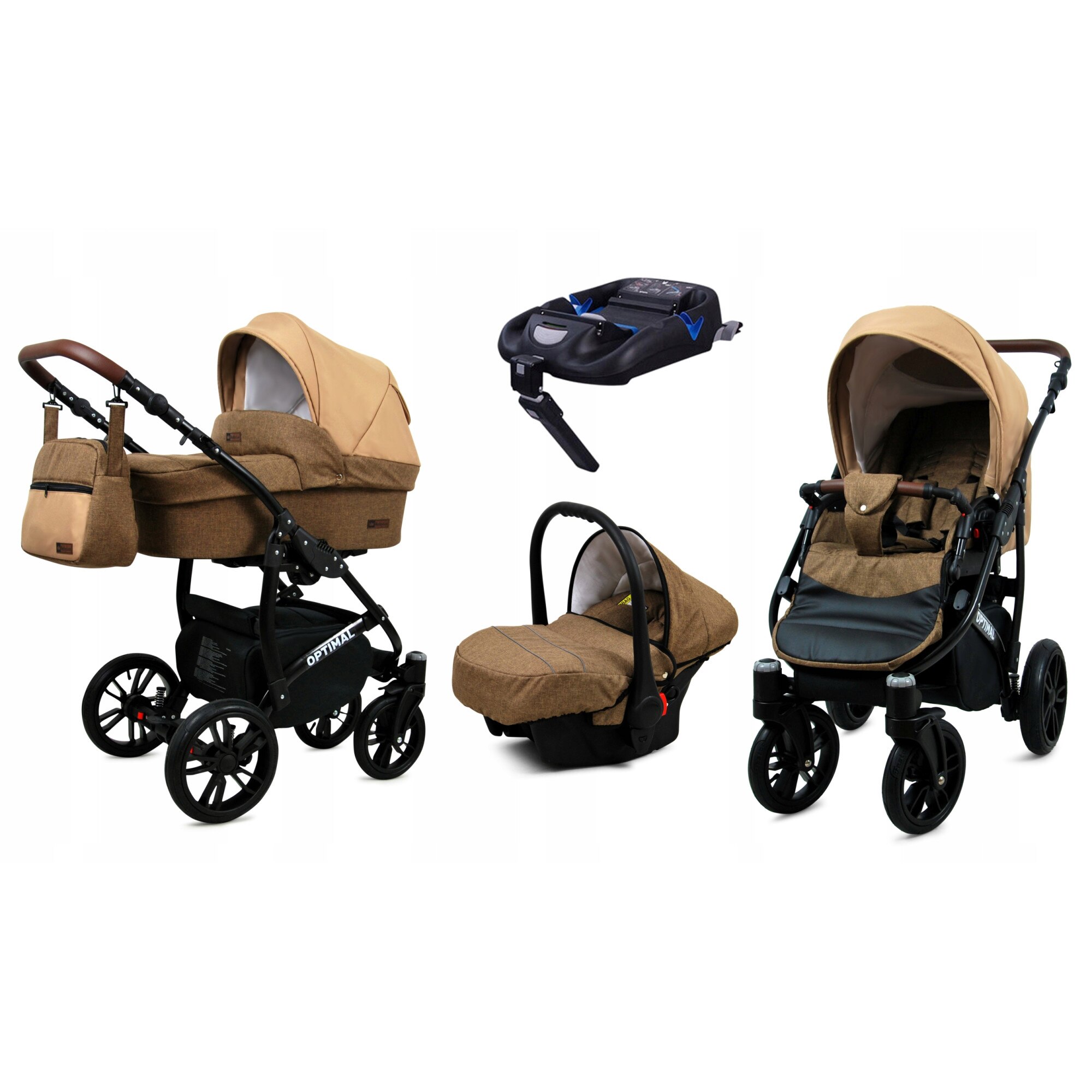 BabyLux Babakocsi 4 az 1-ben Optimal Csokoládé Megfordítható Mély ...