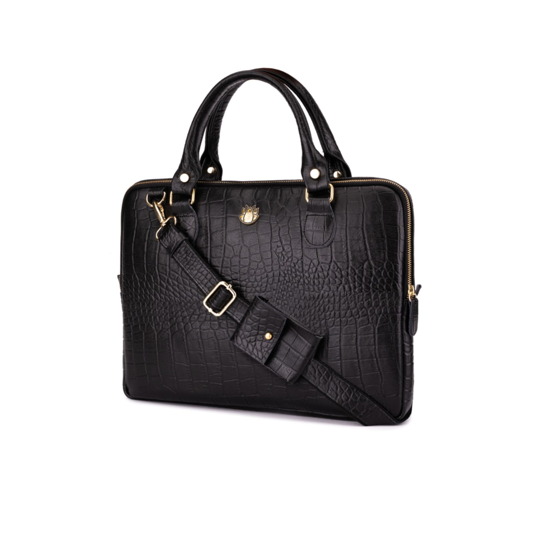 Geanta de laptop din piele pentru femei FL26 Negru - eMAG.ro