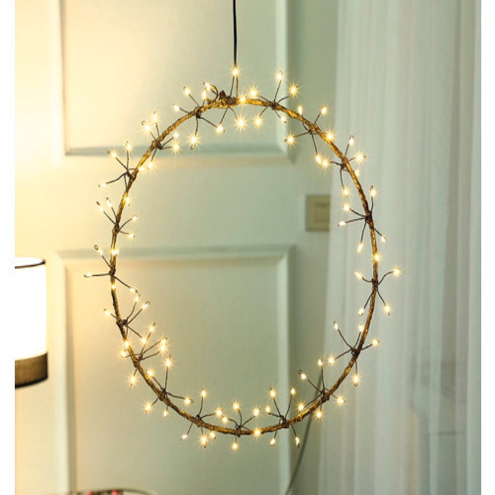 Cerc din Metal cu LED Alb Cald, Interior/Exterior, 30 cm, Lafiora - eMAG.ro