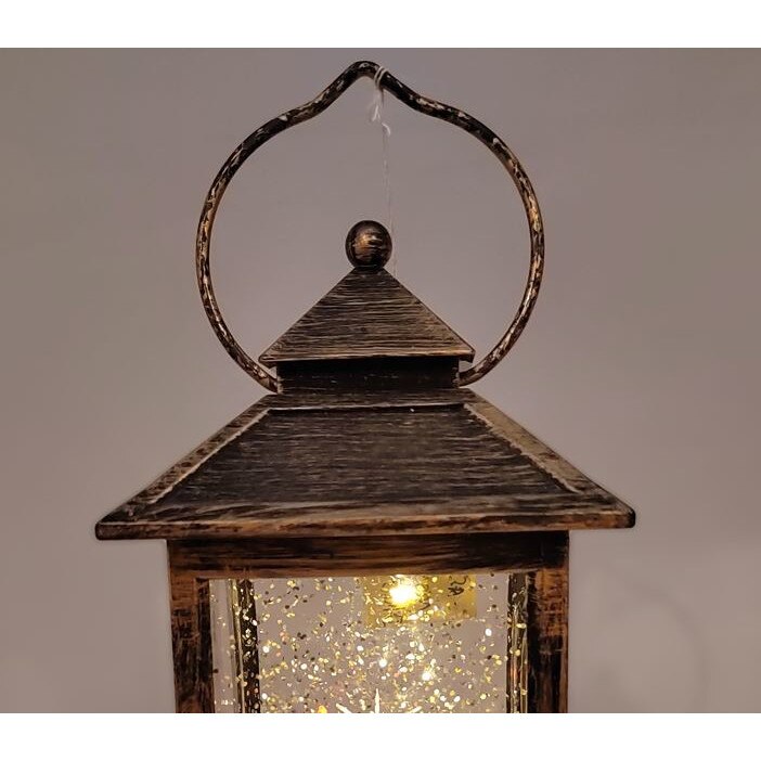 Felinar LED Luminos de craciun, om de zapada, muzical, Baterie si USB ...