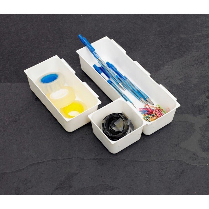 Organizator sertar, Plastic 22,5x8x5 cm alb - eMAG.ro