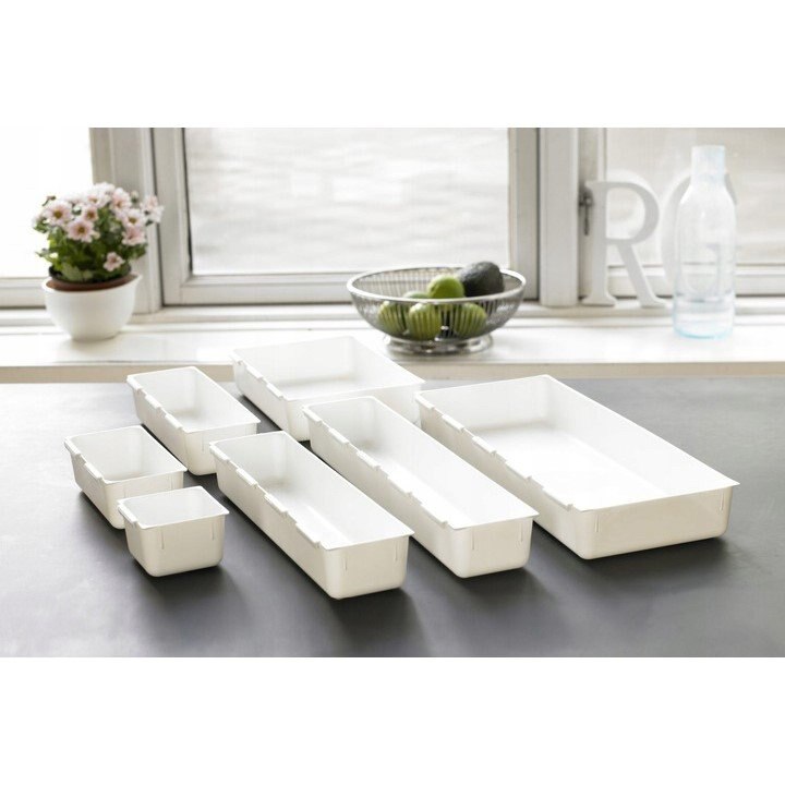 Organizator sertar, Plastic 22,5x8x5 cm alb - eMAG.ro
