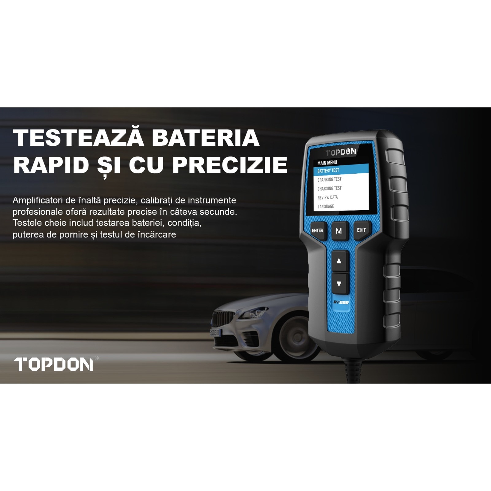 Tester baterii auto 12V-24V Topdon BT200 - eMAG.ro