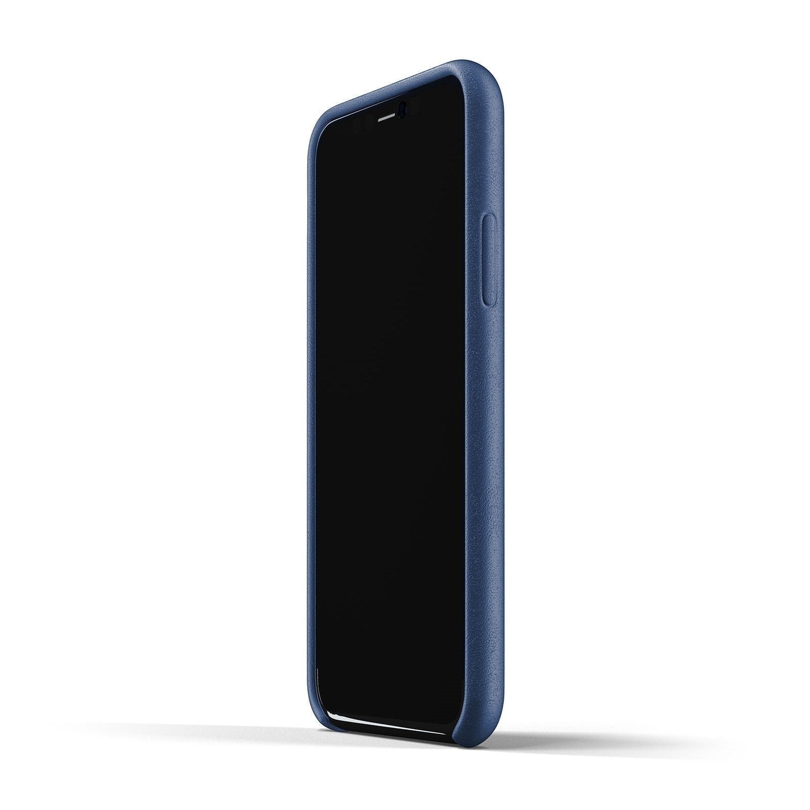 Husa Piele Naturala Mujjo compatibila cu iPhone 11 Pro Monaco Blue ...