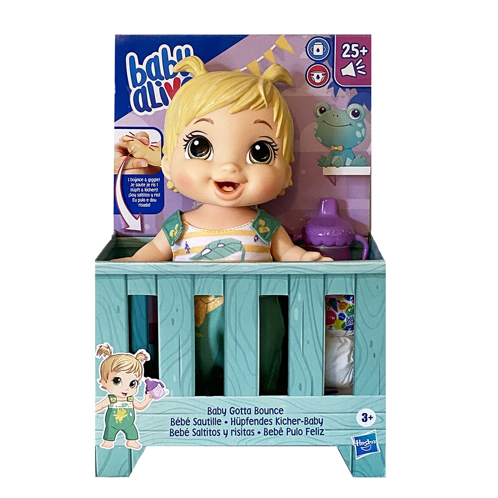 Papusa BABY Alive, Hasbro, 25 efecte sonore, +3ani, Baterii, Multicolor ...