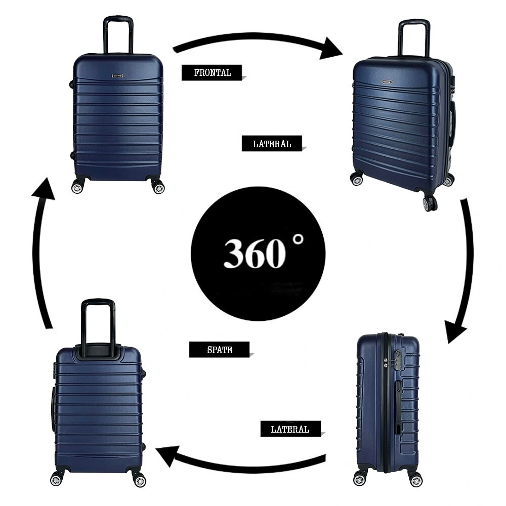 Set 3 trolere, Quasar & Co.®, Model Compatible Air, ABS, bleumarin, Mic ...
