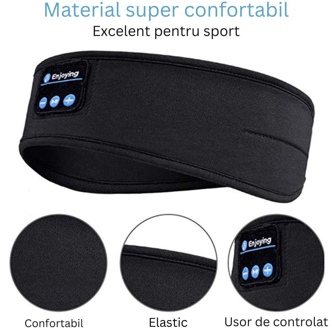 Banderola cu casti bluetooth de somn, Masca pentru ochi, Wireless ...