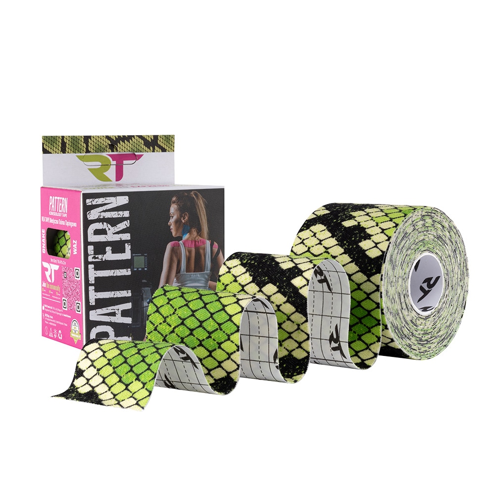 Banda de kinesiotaping bumbac, 5 cm x 5 m, Rea Tape Pattern, Furtun ...