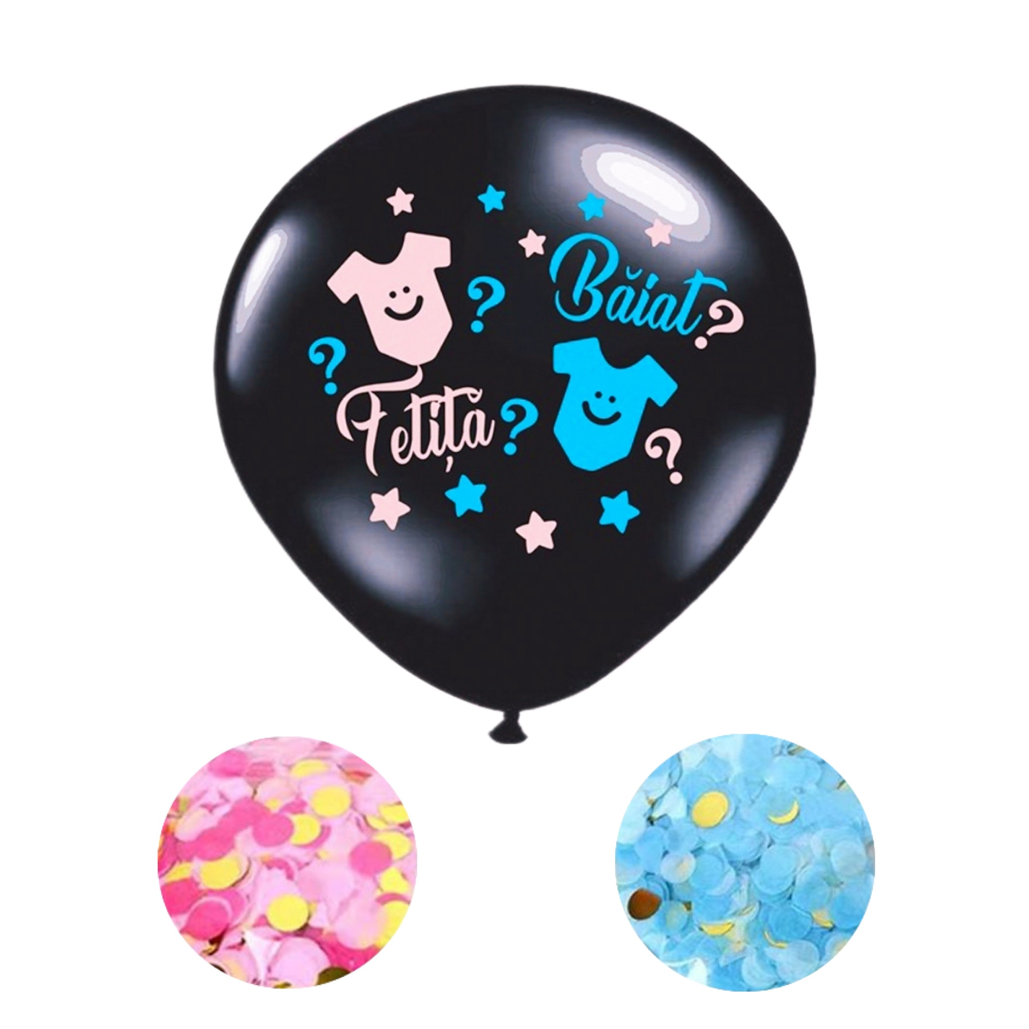 Balon Gender Reveal, 90cm, roz, albastru - eMAG.ro