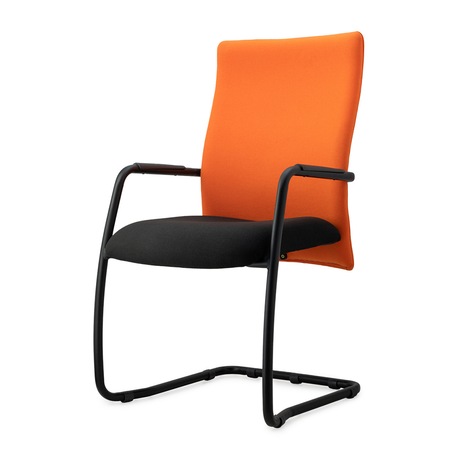 Scaun vizitator sau conferinte TRAFFIC CHAIRS SIGO, sezut textil Negru ...
