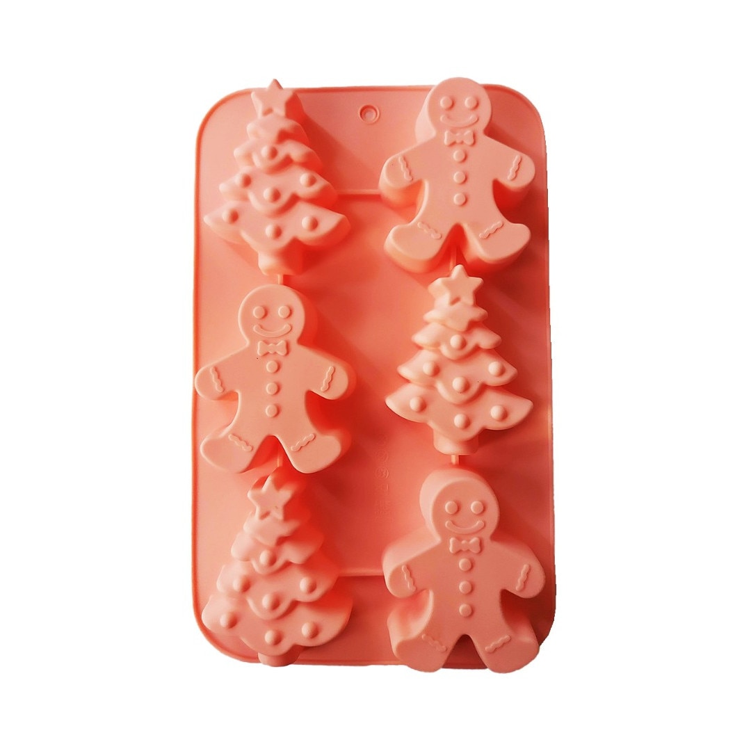 Forma silicon 6 cavitati, Turta dulce, Prajituri, Briose, Roz, 26 cm ...