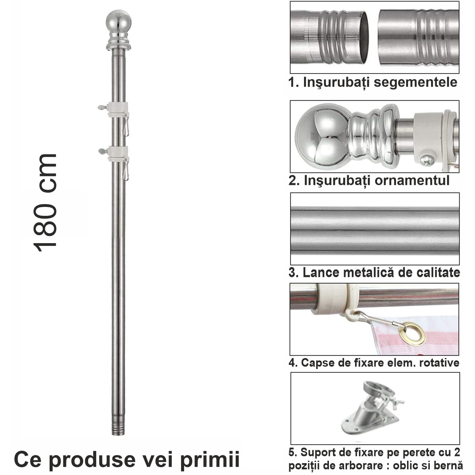 Kit Steag Romania cu lance metalica si suport perete, Color Tuning SRL ...