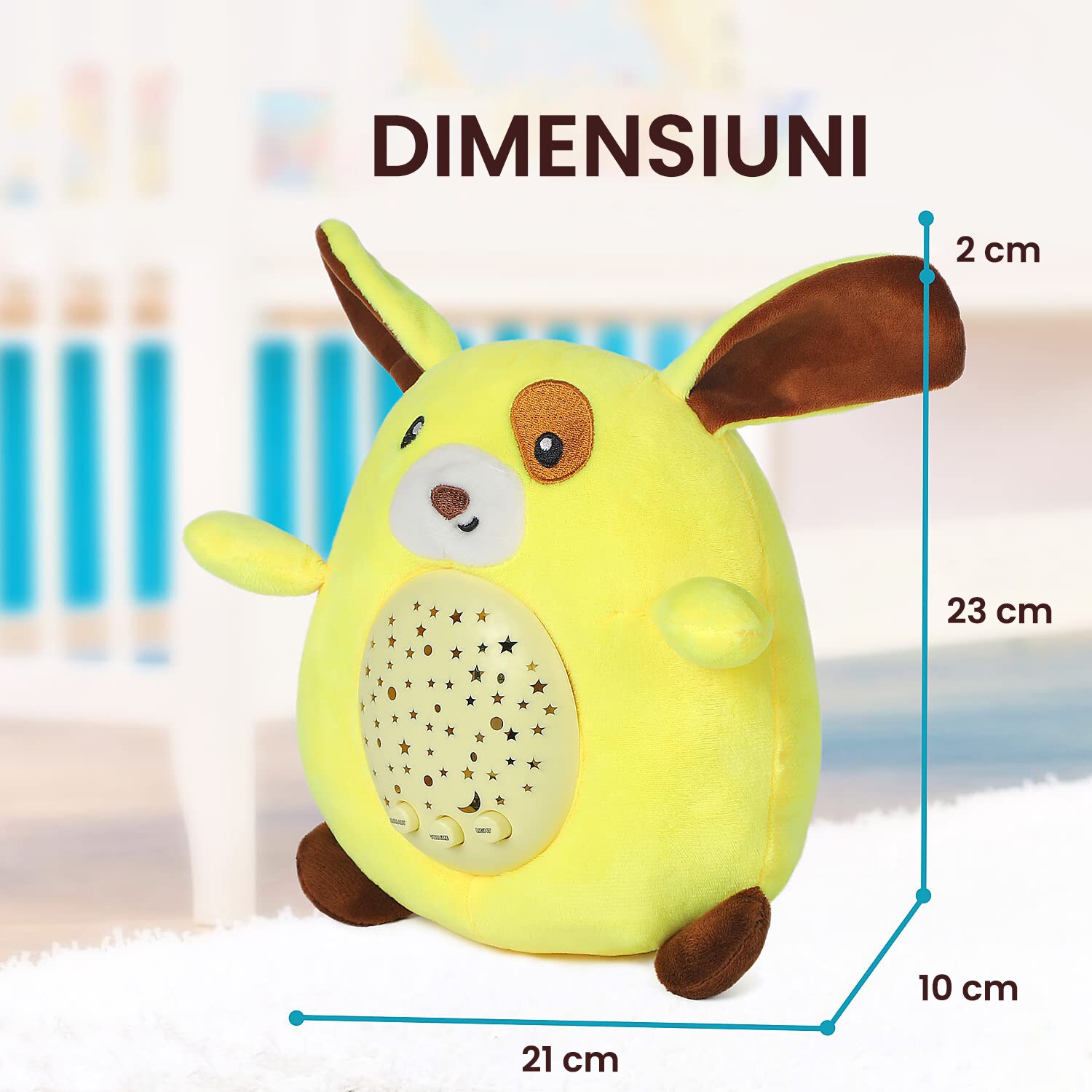 Jucarie de plus, cu muzica si lampa de veghe pentru bebelusi, pentru ...