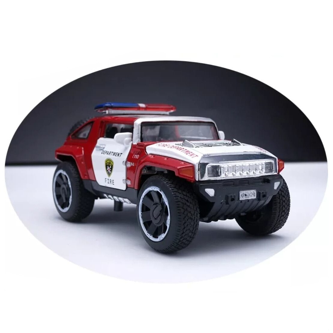 Masina metalica mecanica, tip Hummer Politie, cu lumini si sunete, usi ...