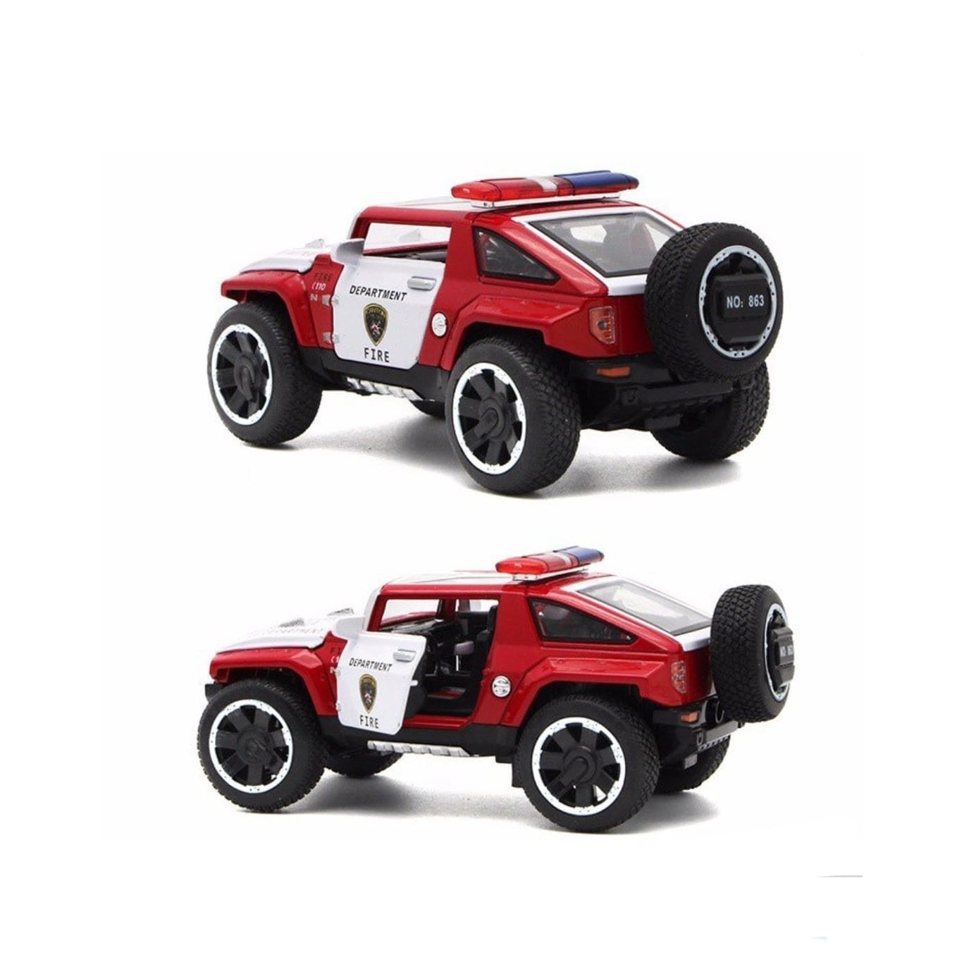 Masina metalica mecanica, tip Hummer Politie, cu lumini si sunete, usi ...