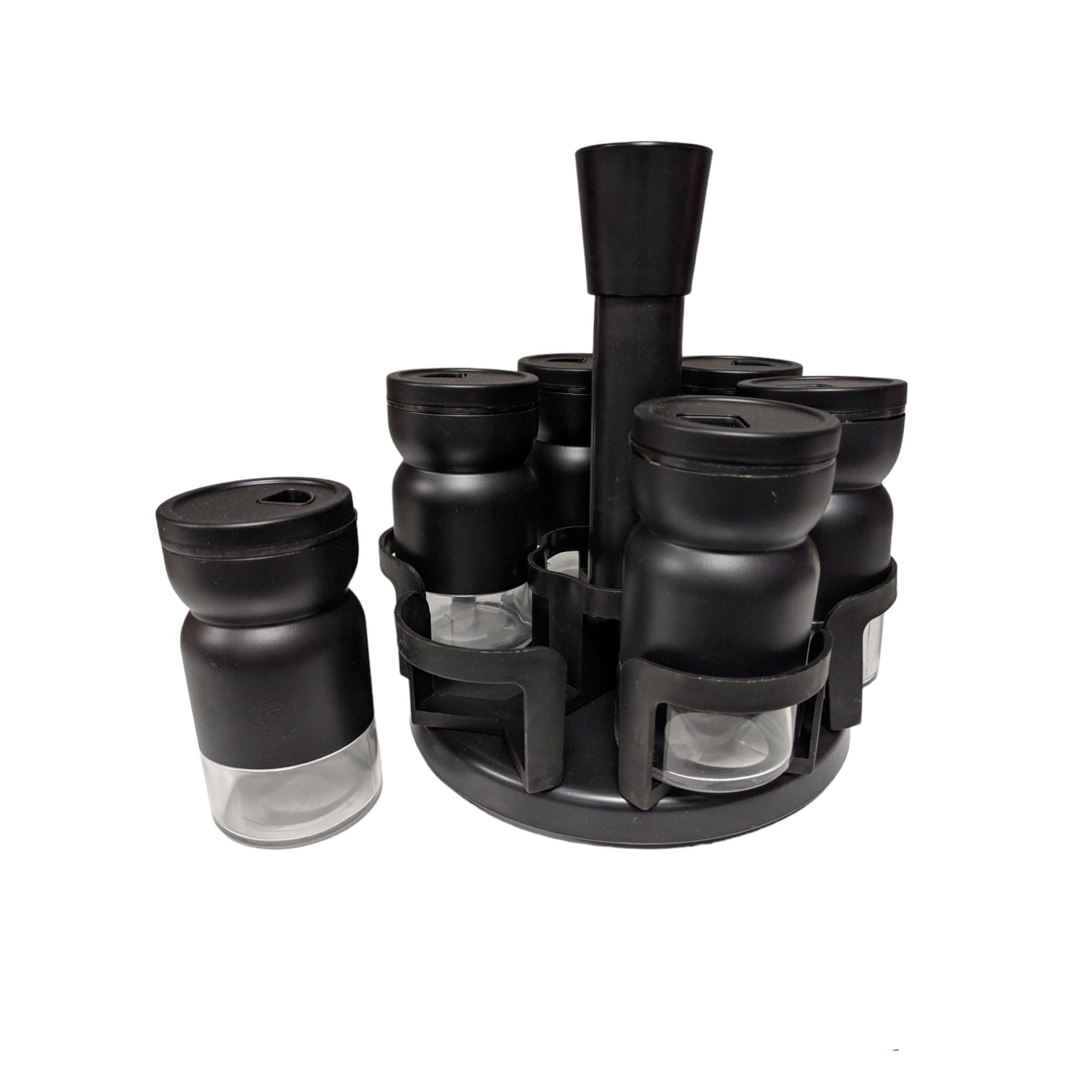 Set borcane de condimente Gerdani BG pe suport, 6 buc., Negru - eMAG.ro