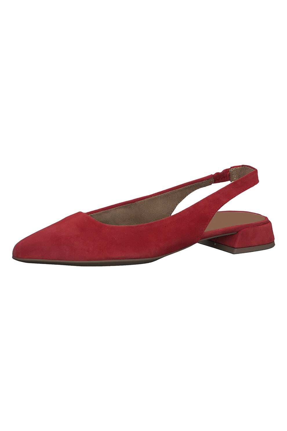 Tamaris, Pantofi slingback din piele intoarsa, Rosu inchis, 38 - eMAG.ro