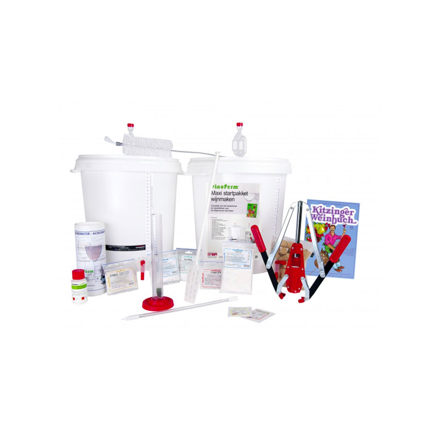 Kit vinificatie - MAXI cu presa fructe 12 litri, instructiuni in limba ...