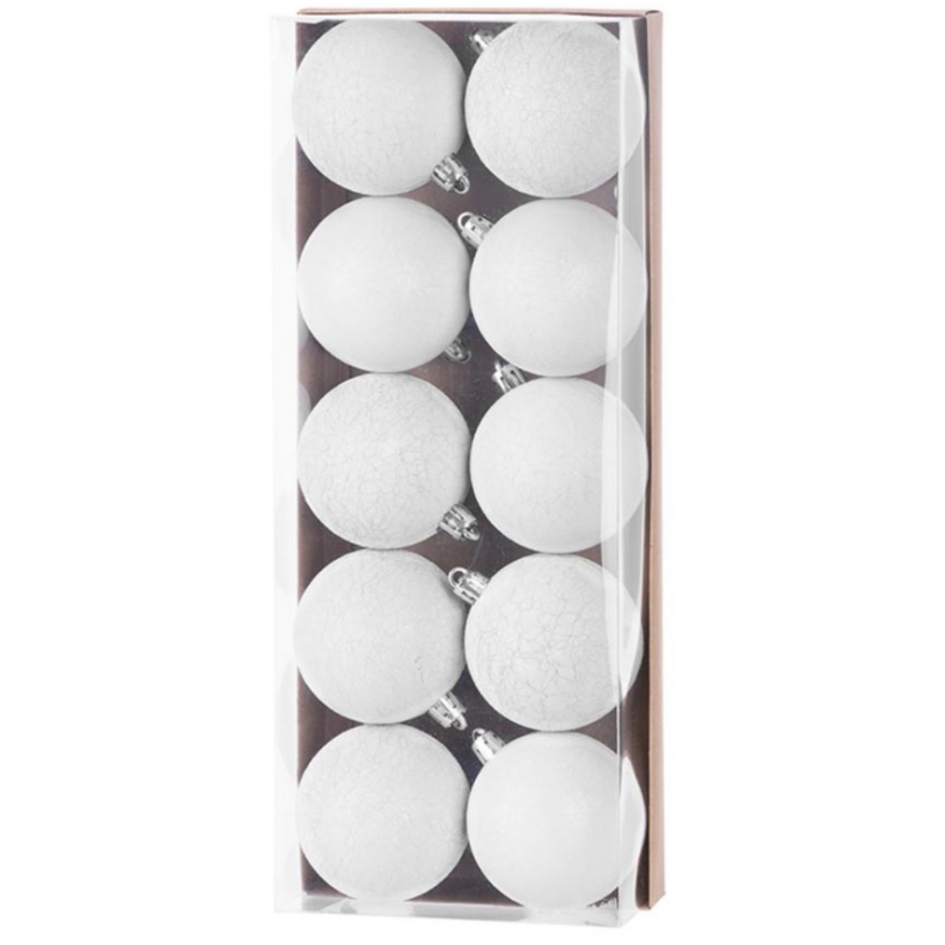 Set 10 globuri pentru bradul de Craciun, albe, MagicHome, diametru 6 cm ...
