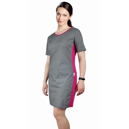 Rochie medicala, M&C, Poliester/Bumbac, Gri/Roz, M - eMAG.ro