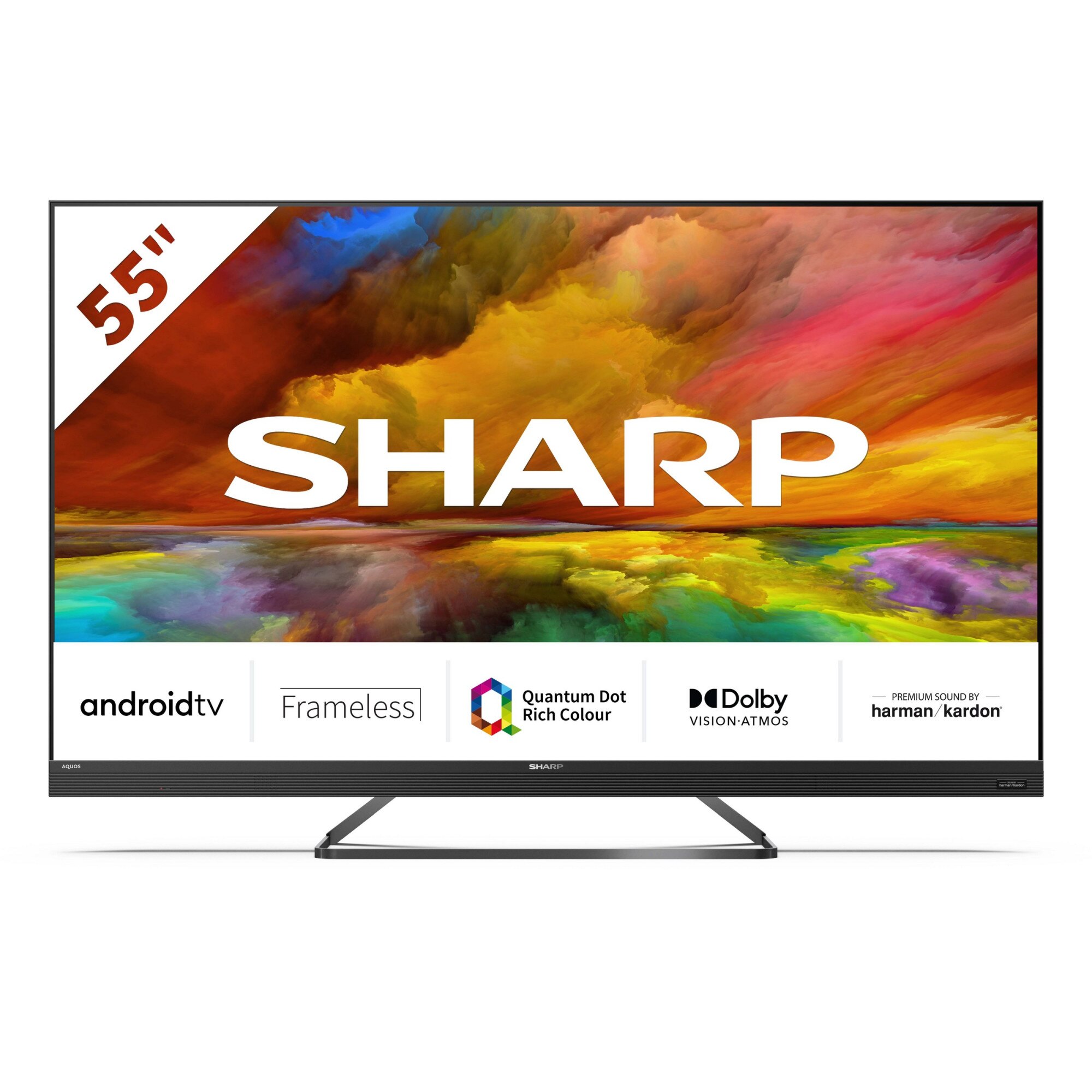 Televizor SHARP 55EQ3EA QLED Smart LED, 139 cm, 4K Ultra HD, Android ...
