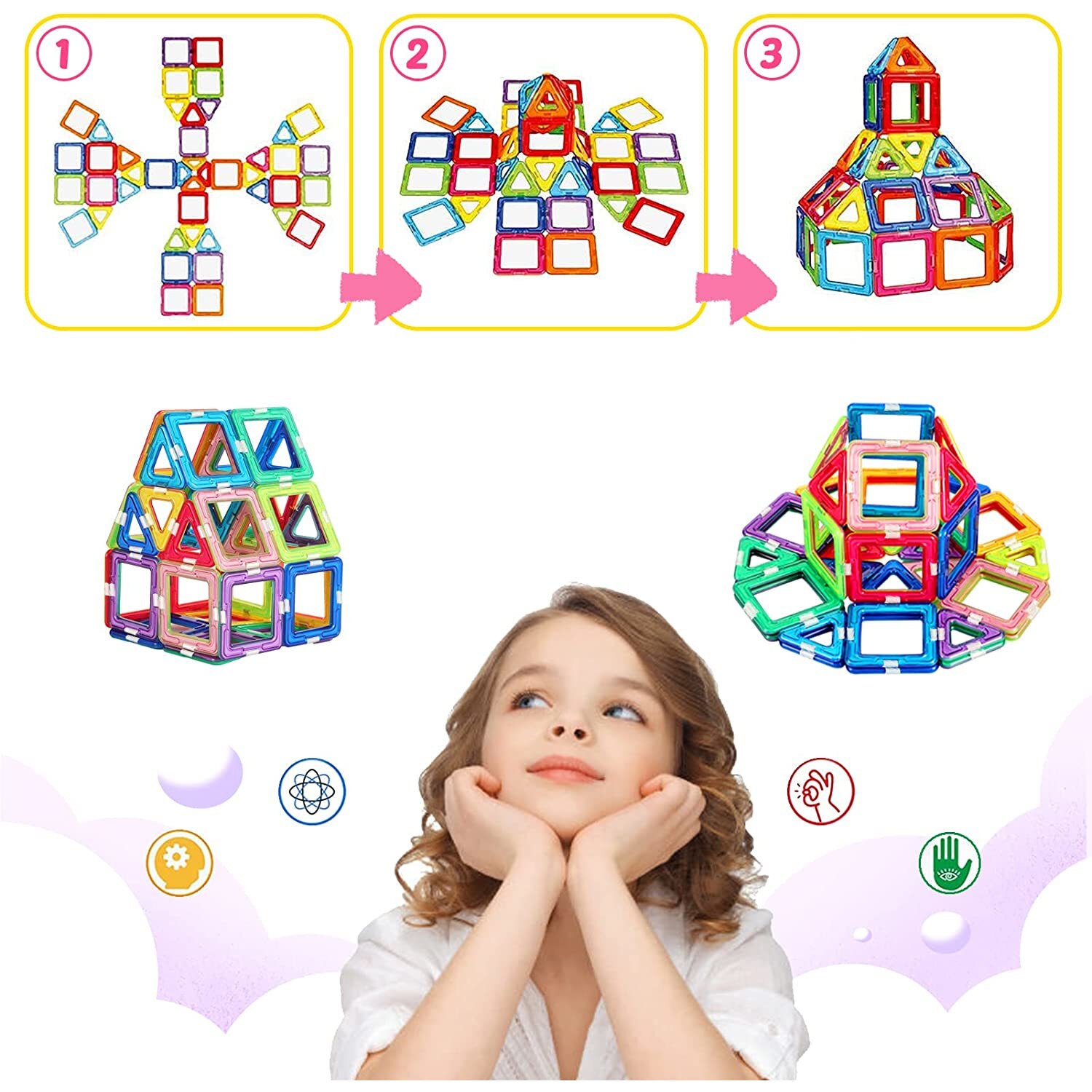 Set de construit cu piese magnetice Pitikot®, jucarii educationale ...