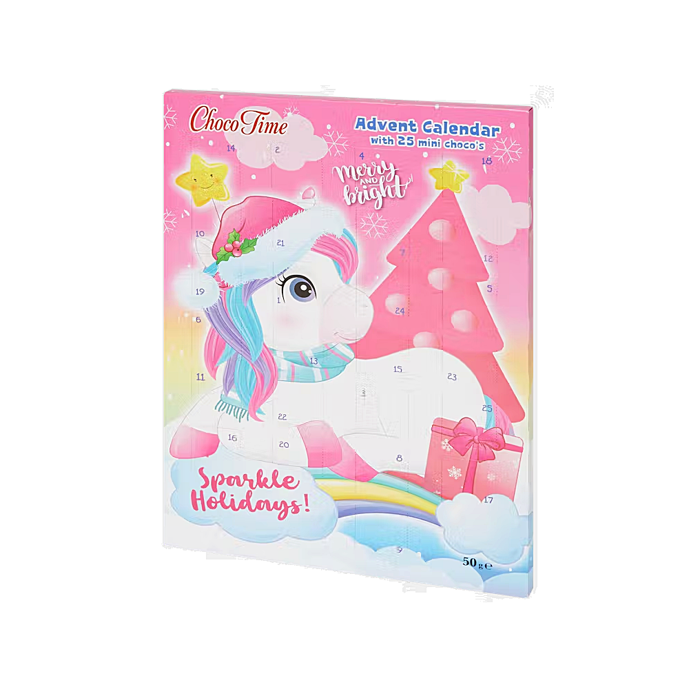 Calendar advent model unicorn cu 25 mini ciocolata 50g - eMAG.ro