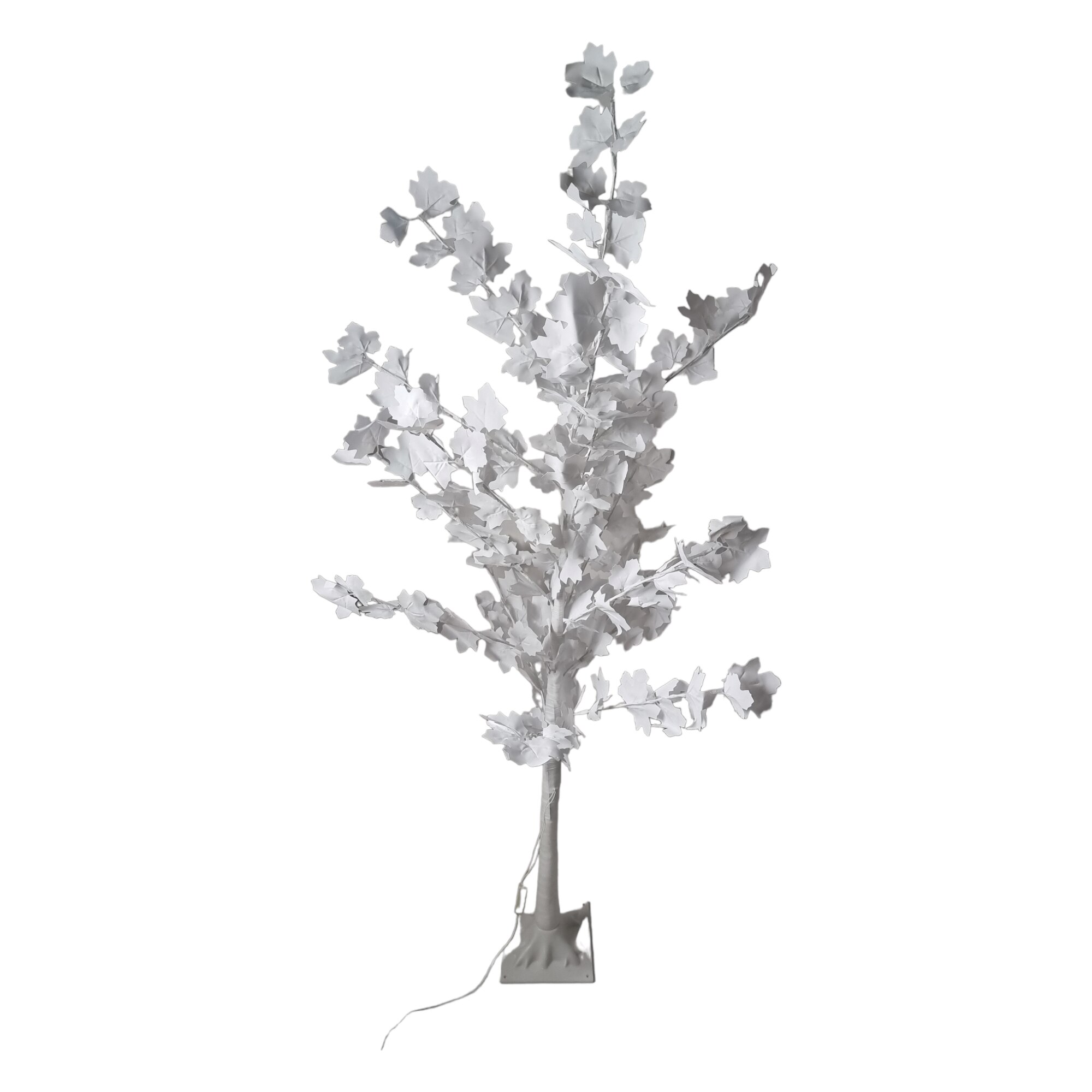 Pomisor decor craciun, alb, model frunze, 1.5 m, lumina calda - eMAG.ro