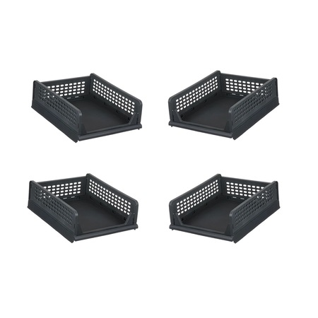 Set 4 Cutii organizare pliabile si stivuite, plastic, 43x33x14cm - eMAG.ro