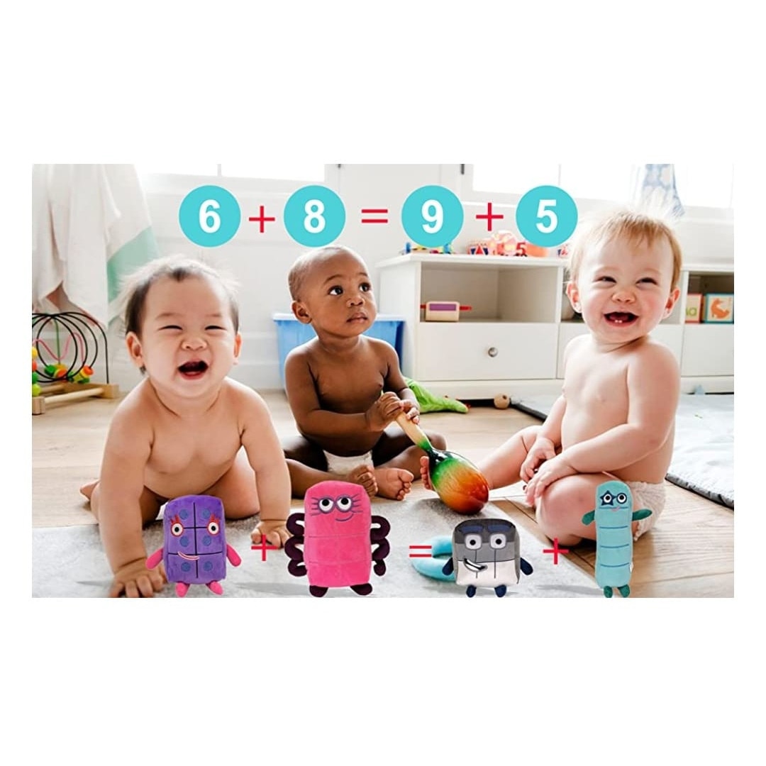 Set 10 Numere Amuzante de plus, Number Plush, multicolor, 20 - 25 cm ...
