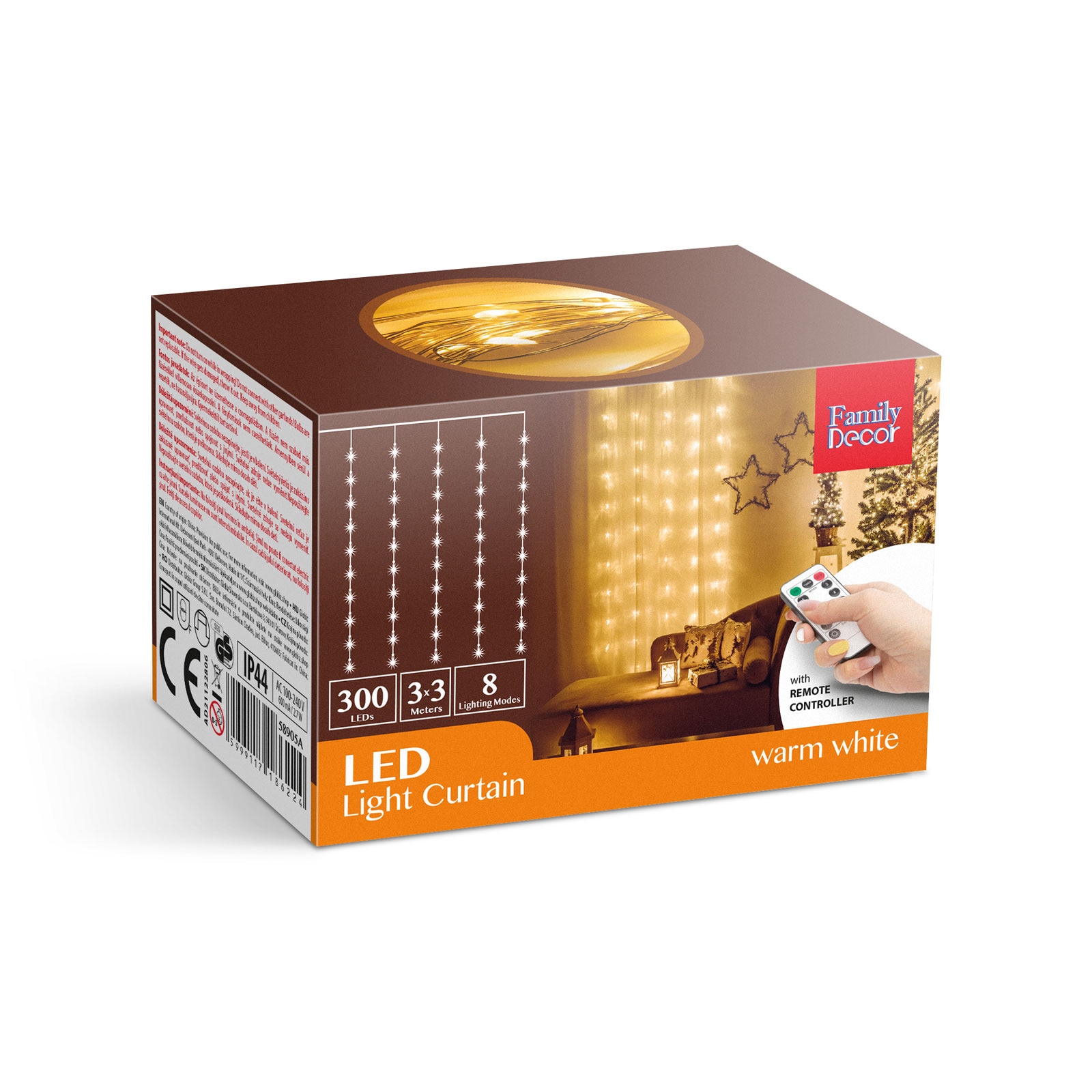 Perdea luminoasa- 300 micro LEDuri - alb rece - 3 x 3 m - 230V - cu ...