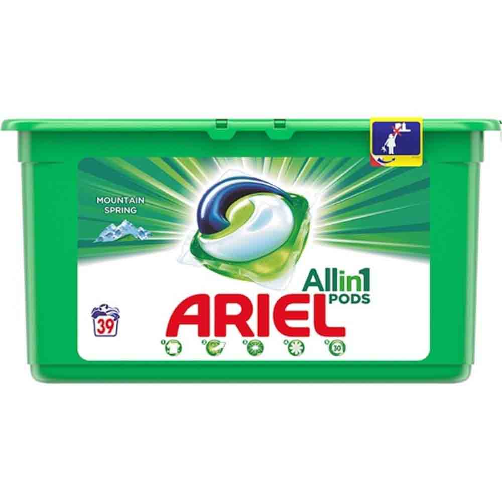 Detergent de Rufe Capsule Ariel All in One PODS Mountain Spring, 39 Spalari - eMAG.ro
