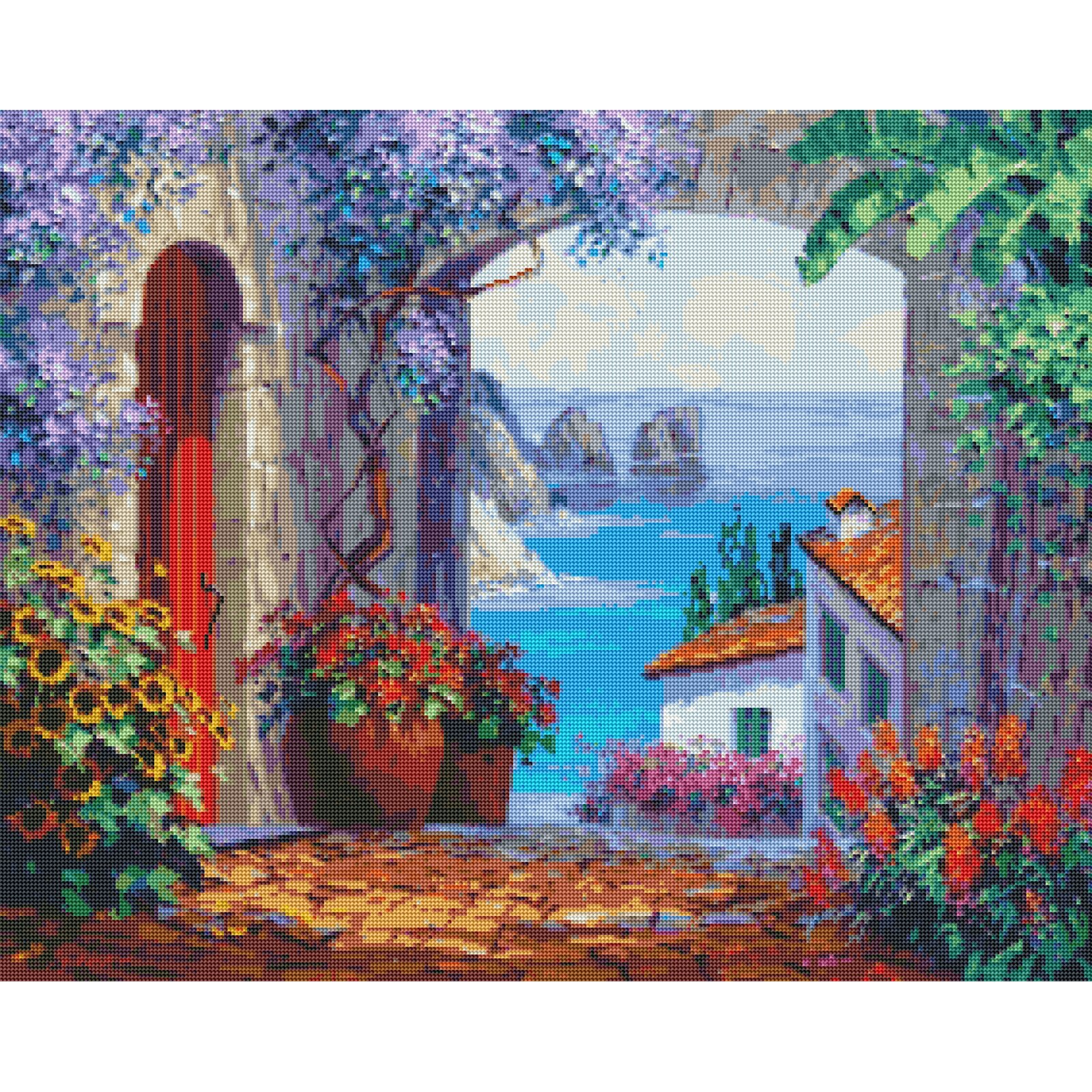 Set goblen cu diamante patrate @Oraloa, fara sasiu, Culori din Capri ...