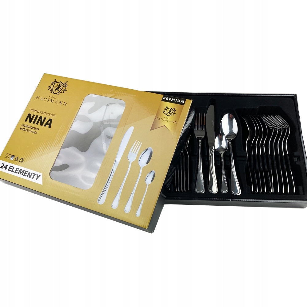 Set tacamuri Nina, Karl Hausmann, Pentru 6 persoane, Inox, 24 piese ...
