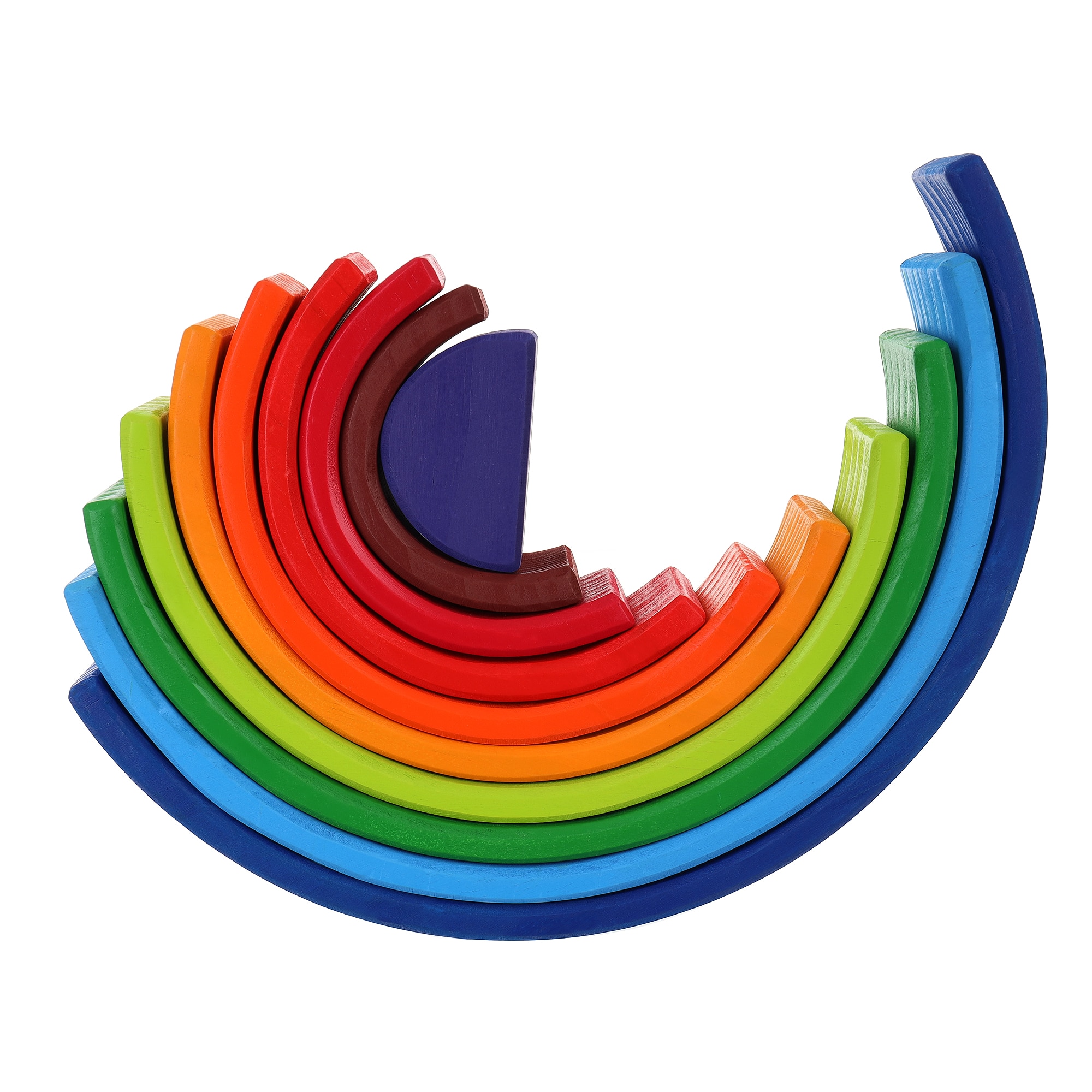 Puzzle din lemn curcubeu 10 elemente - eMAG.ro