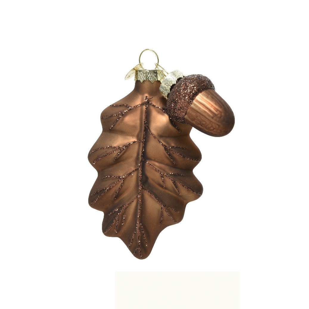 Glob sticla forma frunza stejar cu ghinda, 10.5 cm - eMAG.ro