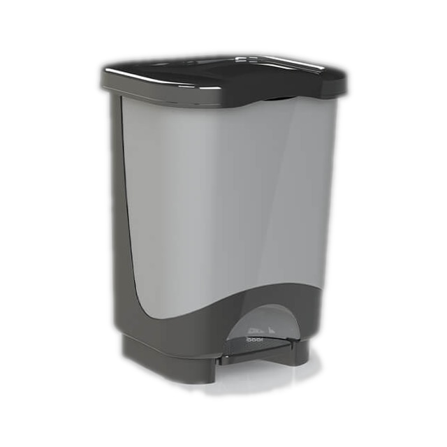 Cos Gunoi Casandra, Sterk, Gri, Plastic, 37.5 x 25.5 x 23.5 cm - eMAG.ro