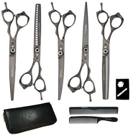 Set profesional de foarfece de tuns si ingrijire model Sapiro 5 buc. 7 ...