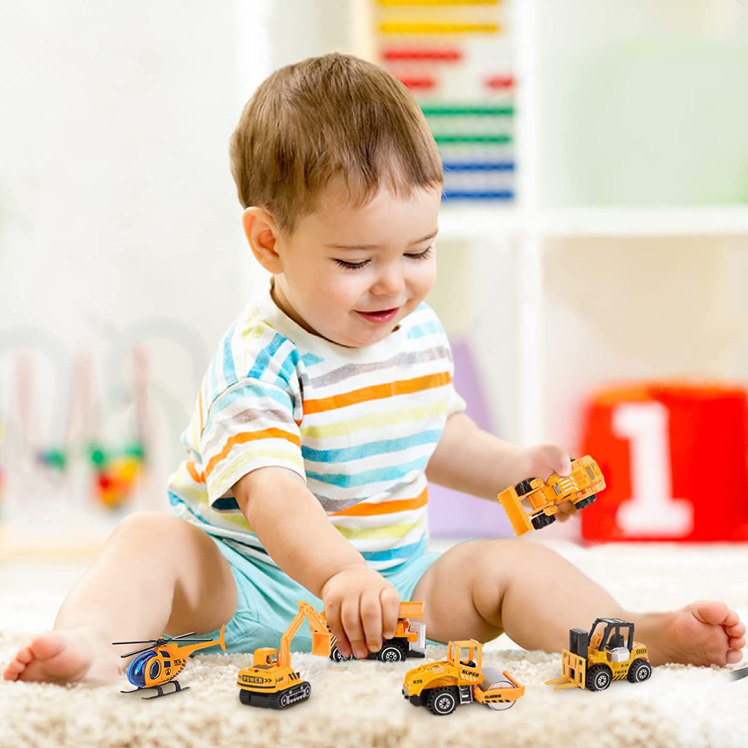 Set 6 utilaje si elicopter Pitikot®, Seria de inginerie in constructii ...