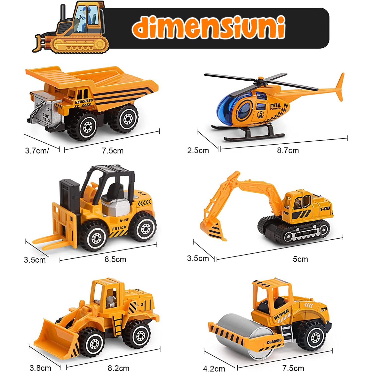 Set 6 utilaje si elicopter Pitikot®, Seria de inginerie in constructii ...