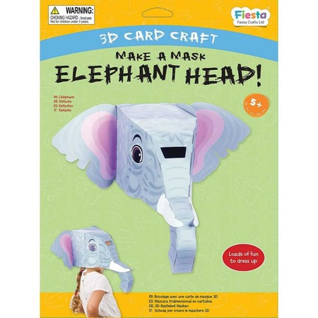 Masca 3D pentru copii, Fiesta Crafts, Forma elefant, Multicolor - eMAG.ro
