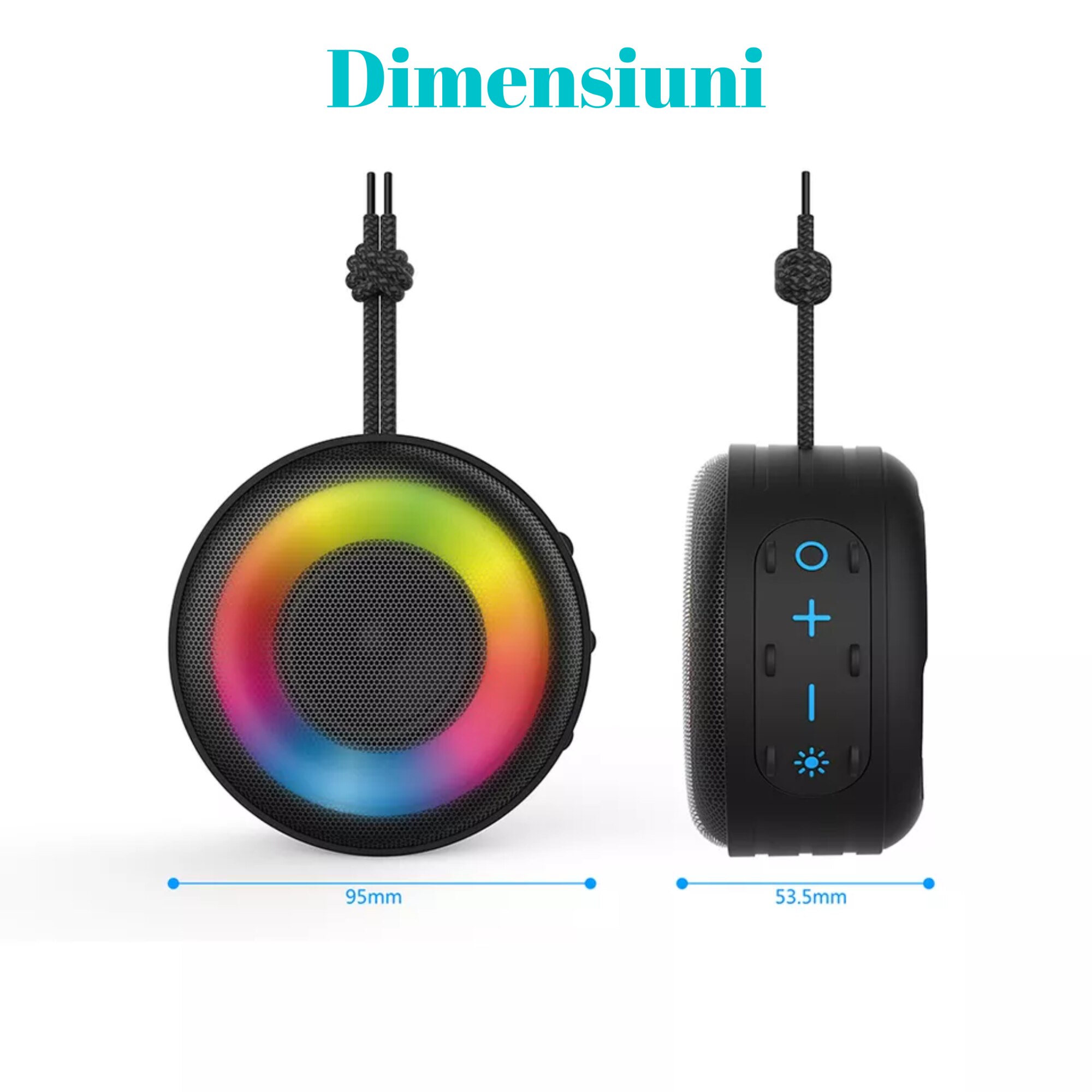 Boxa portabila Wireless, Bluetooth 5.0, Rezistenta la apa, IPX7, Sunet ...