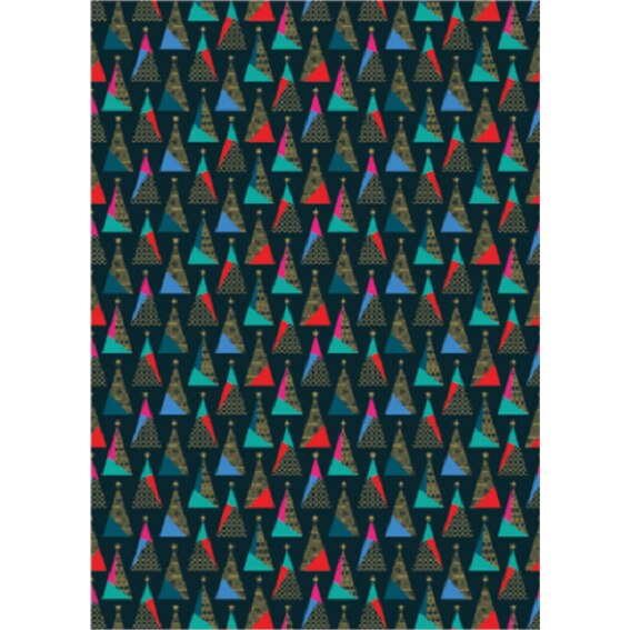 Hartie de impachetat - Geo Trees, Cu model, 70 x 300 cm - eMAG.ro