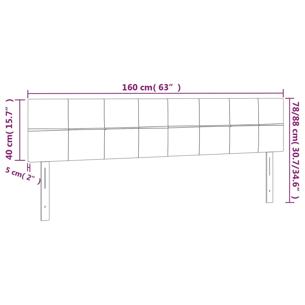 Tablie de pat cu LED vidaXL, gri deschis, 160x5x78/88 cm, catifea, 8.68 ...