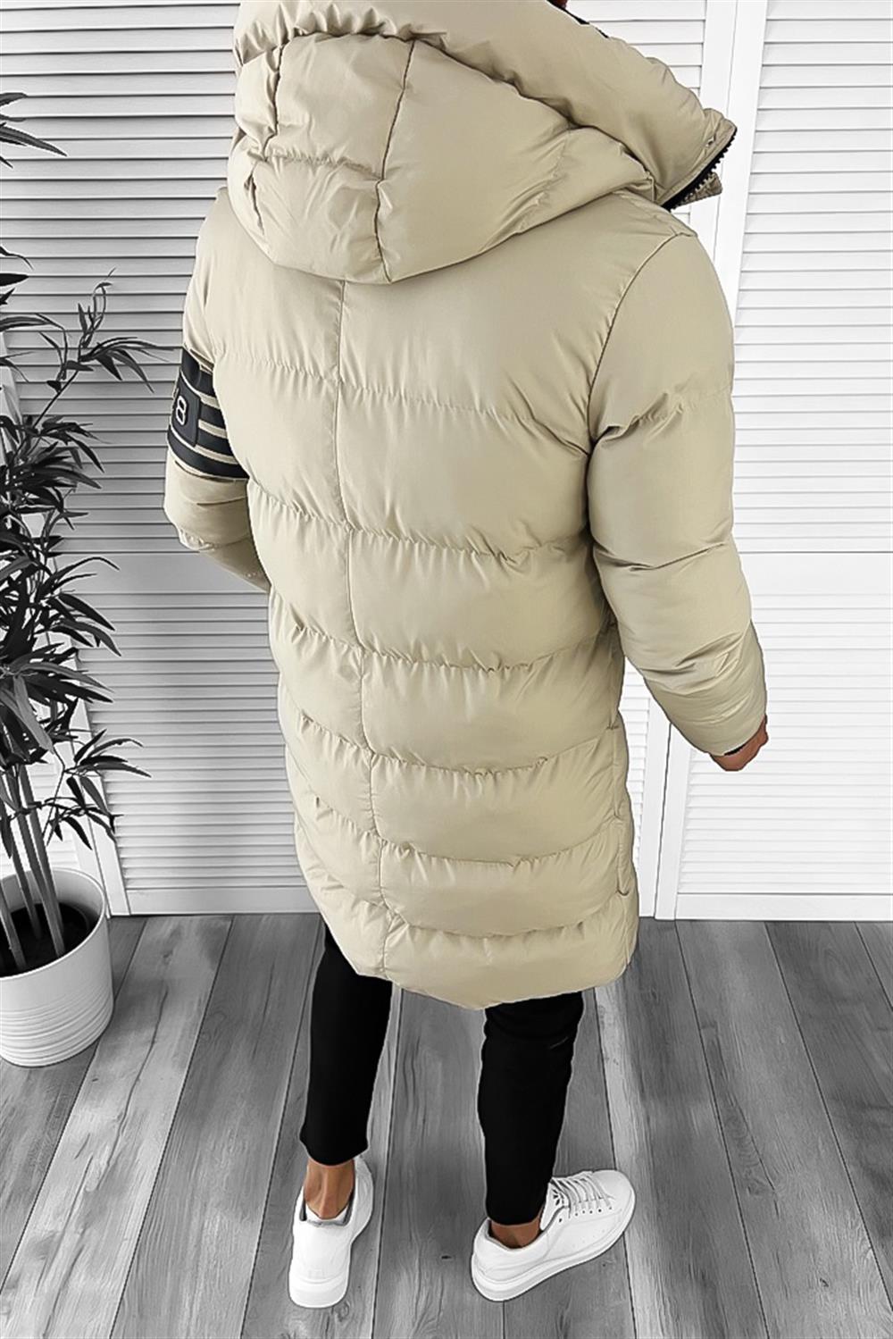 Geaca barbati, deHaine, casual, lunga, 9025, bej, XXL INTL - eMAG.ro