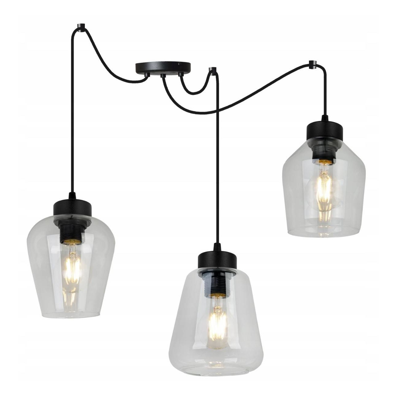 Lustra suspendata cu 3 surse de lumina, stil spider, 230V, tip E27 max ...