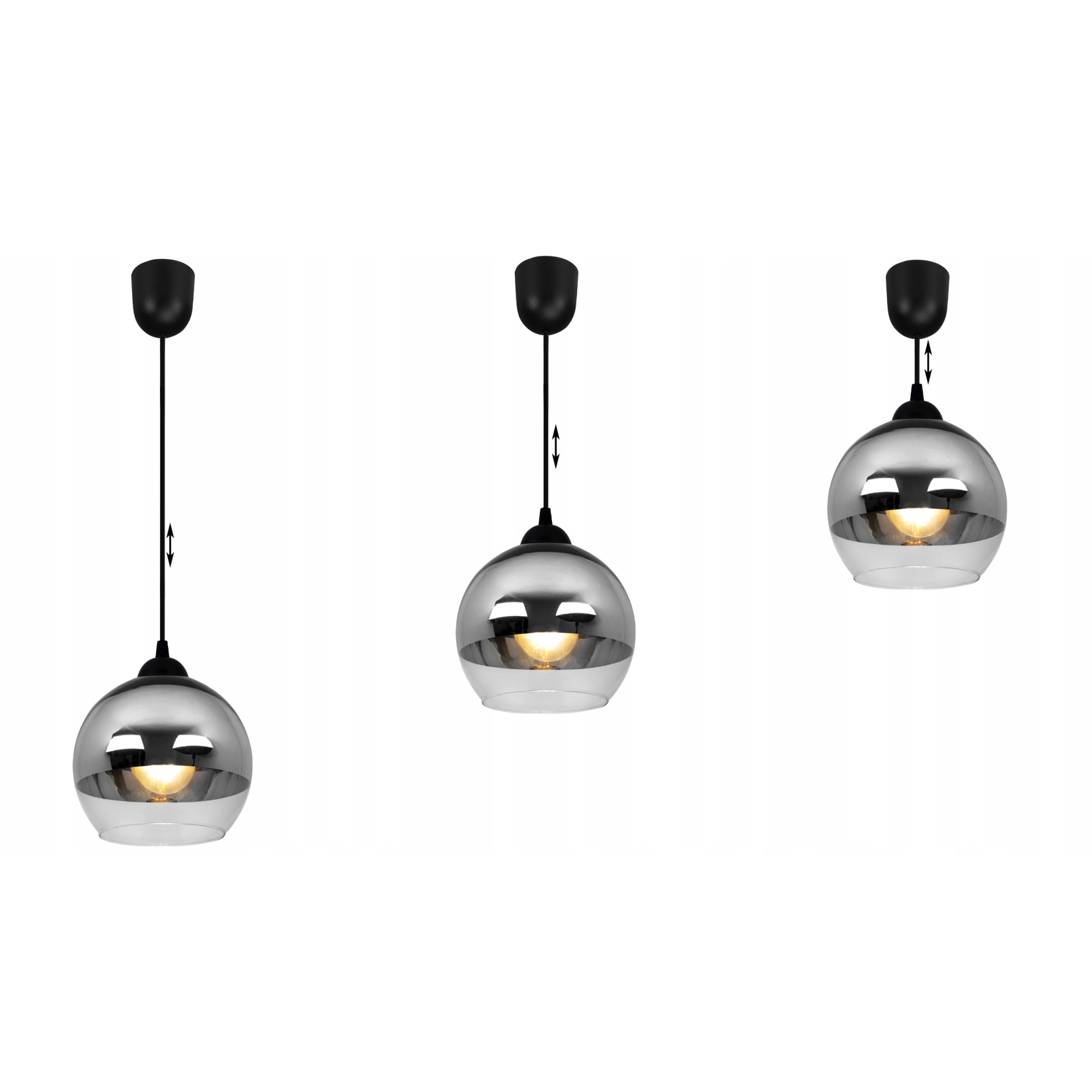 Lustra suspendata cu abajur, Light home, de sticla colorata, E27, max ...